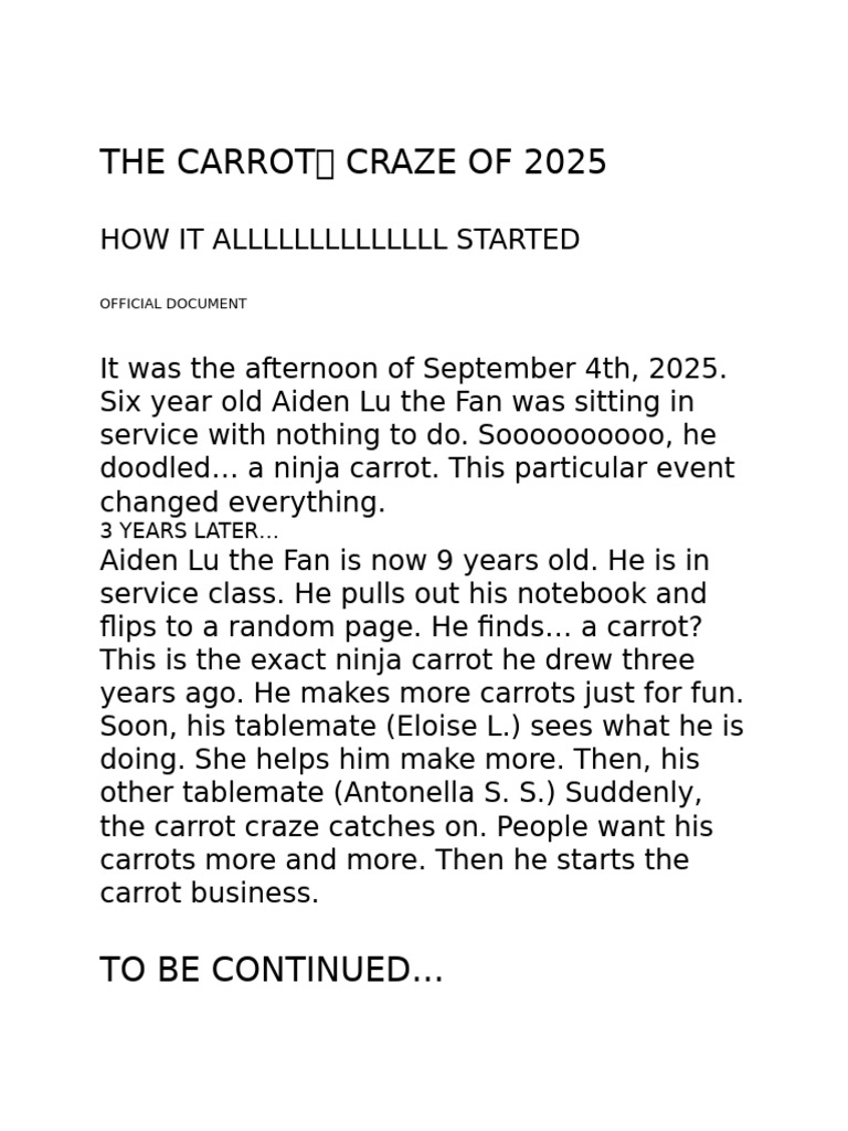 Carrot Craze Doc | PDF