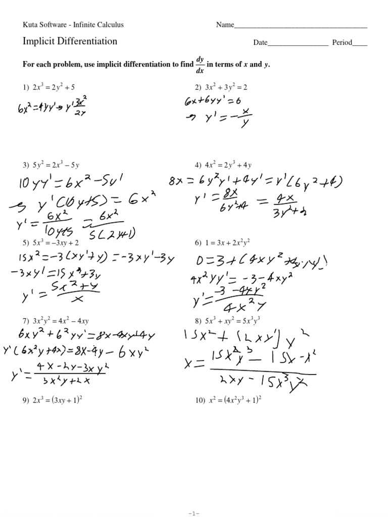 03 - Implicit Differentiation | PDF | Calculus | Mathematical Analysis