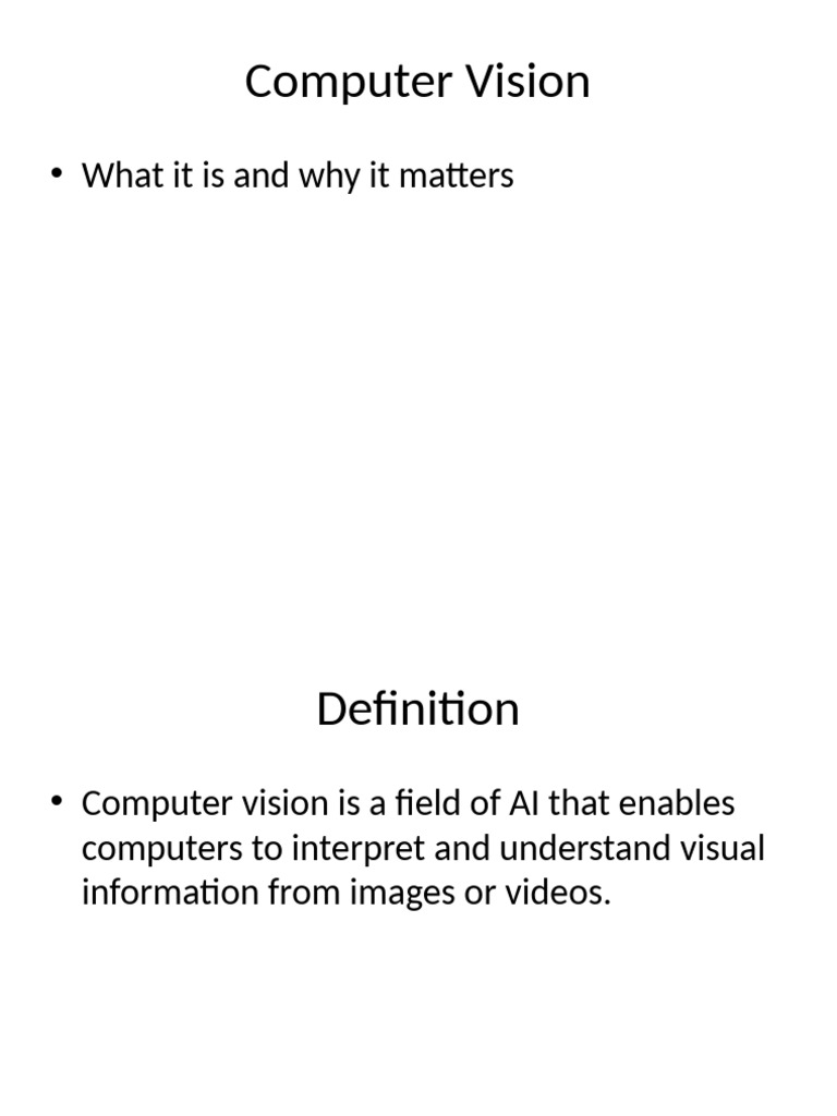 Computer Vision Presentation | PDF