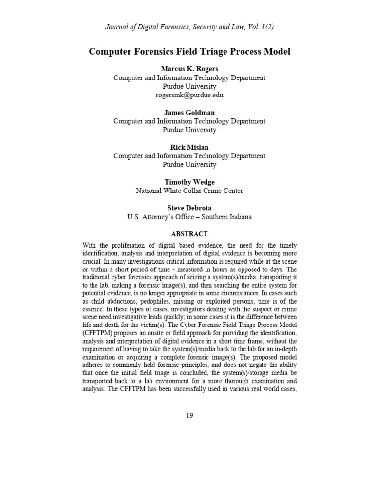 Cyber Forensics Field Triage Model | PDF | Http Cookie | Digital Forensics