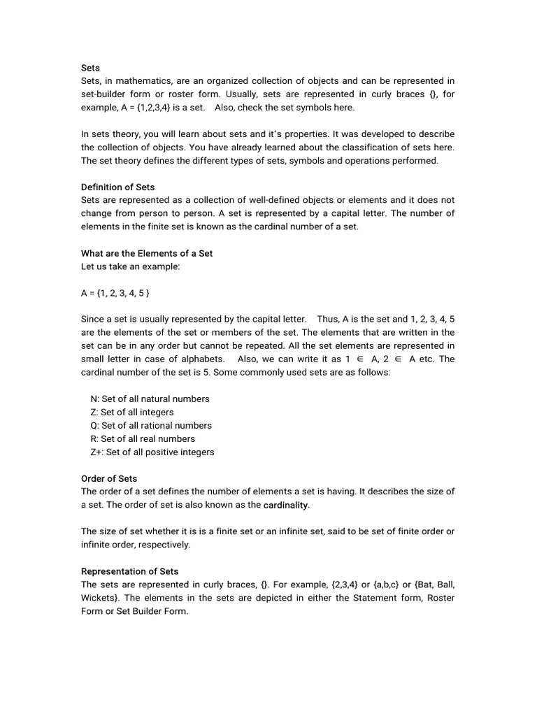 Set Theory | PDF