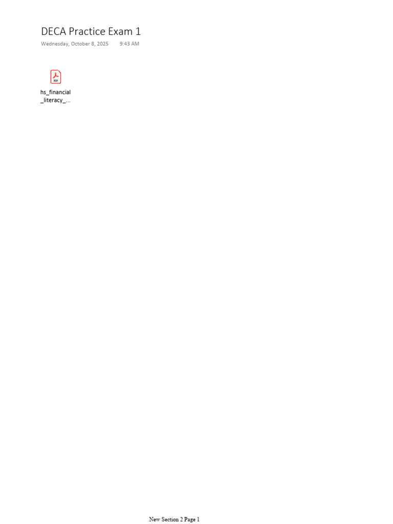 DECA Practice Exam 1 | PDF