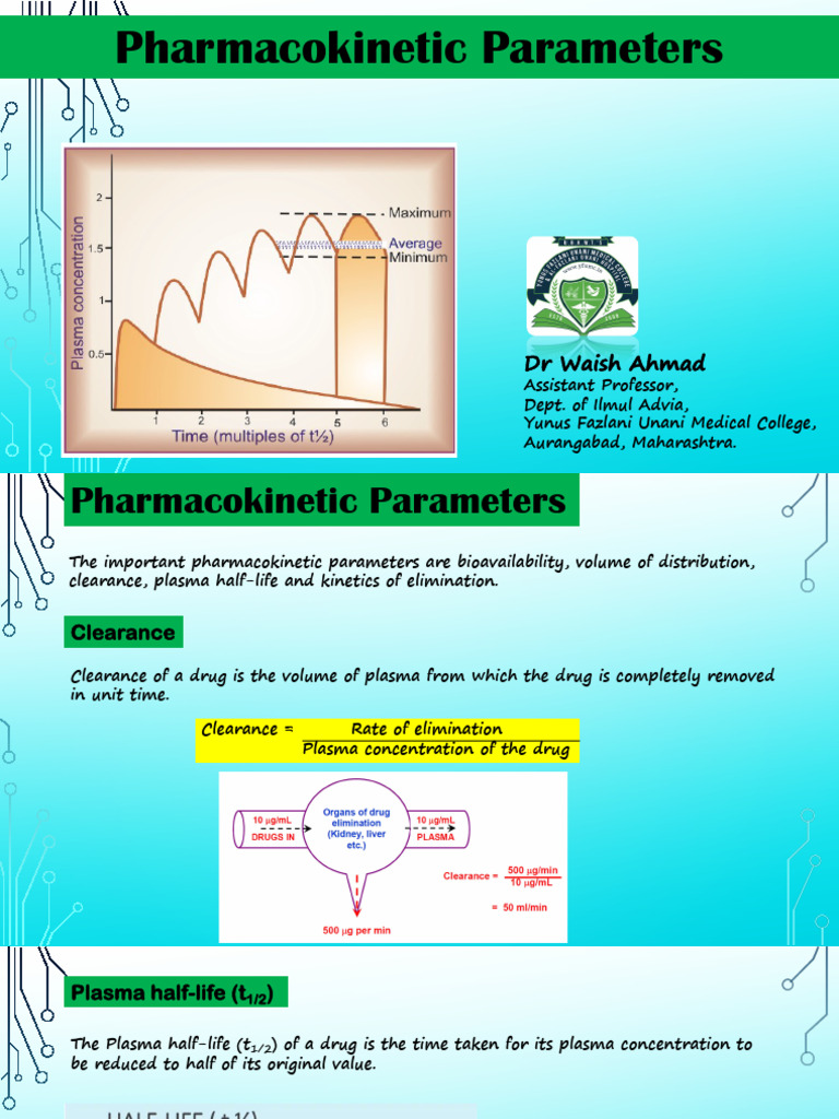 Key Pharmacokinetic Parameters Explained | PDF | Pharmacokinetics ...