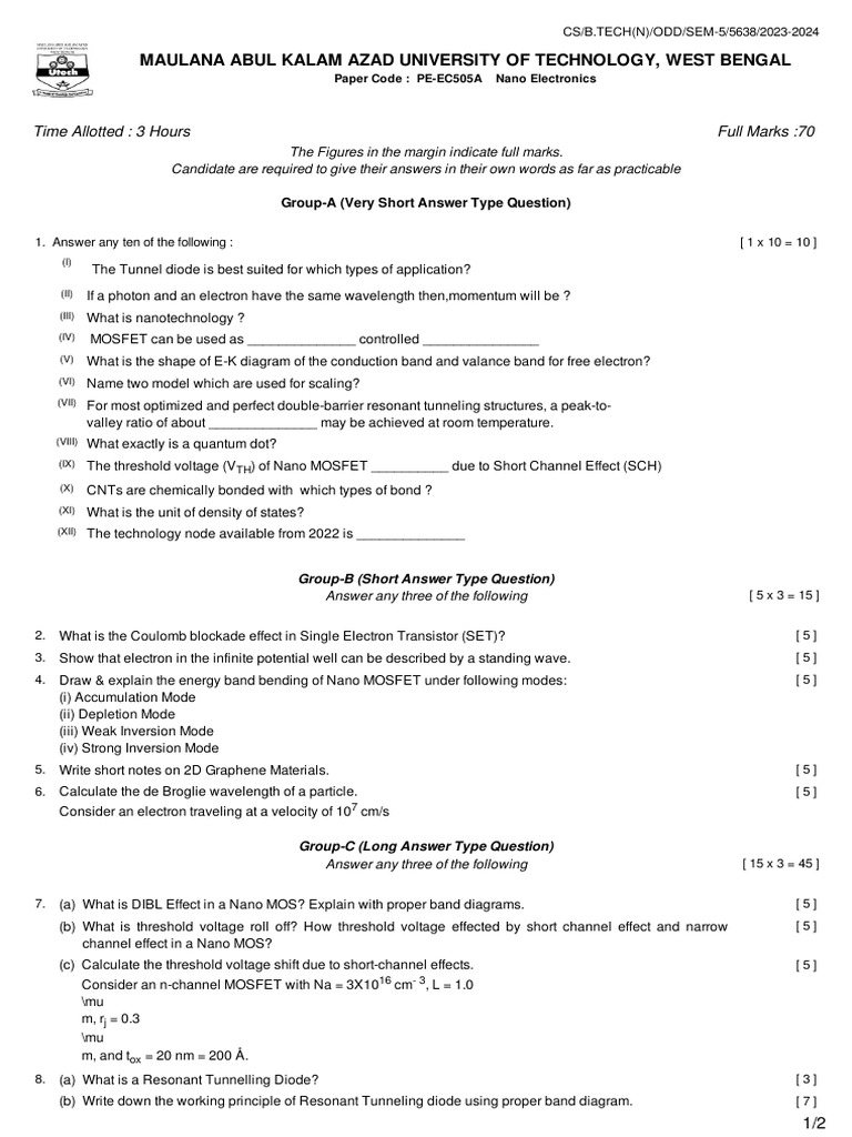 Nanoelectronics_23_5638 | PDF | Quantum Tunnelling | Mosfet