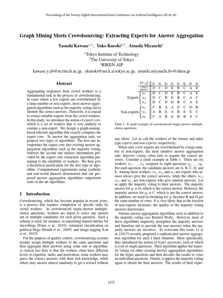 IJCAI2019Graph Mining Meets Crowdsourcing - Extracting Experts For ...