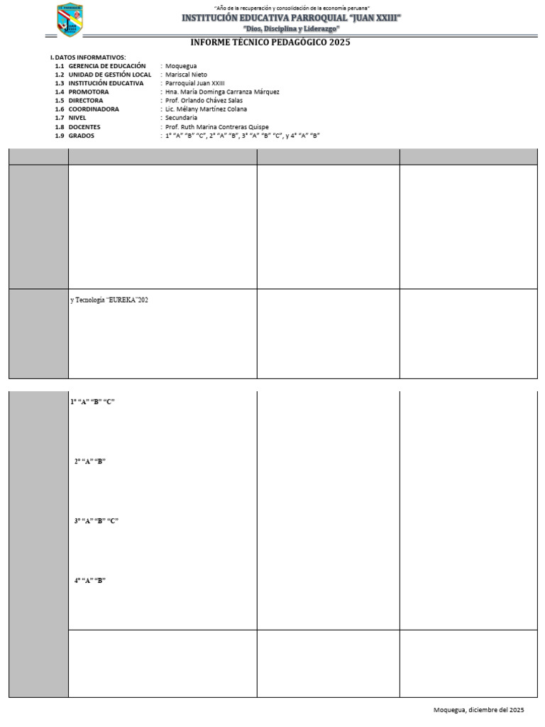 Informe Técnico Pedagógico CyT | PDF | Aprendizaje | Maestros