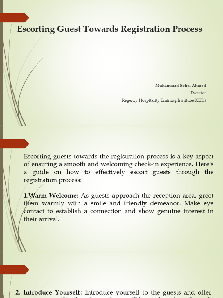 Escorting Guest Towards Registration Process | PDF