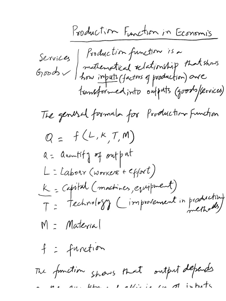 Production Function in Economics | PDF