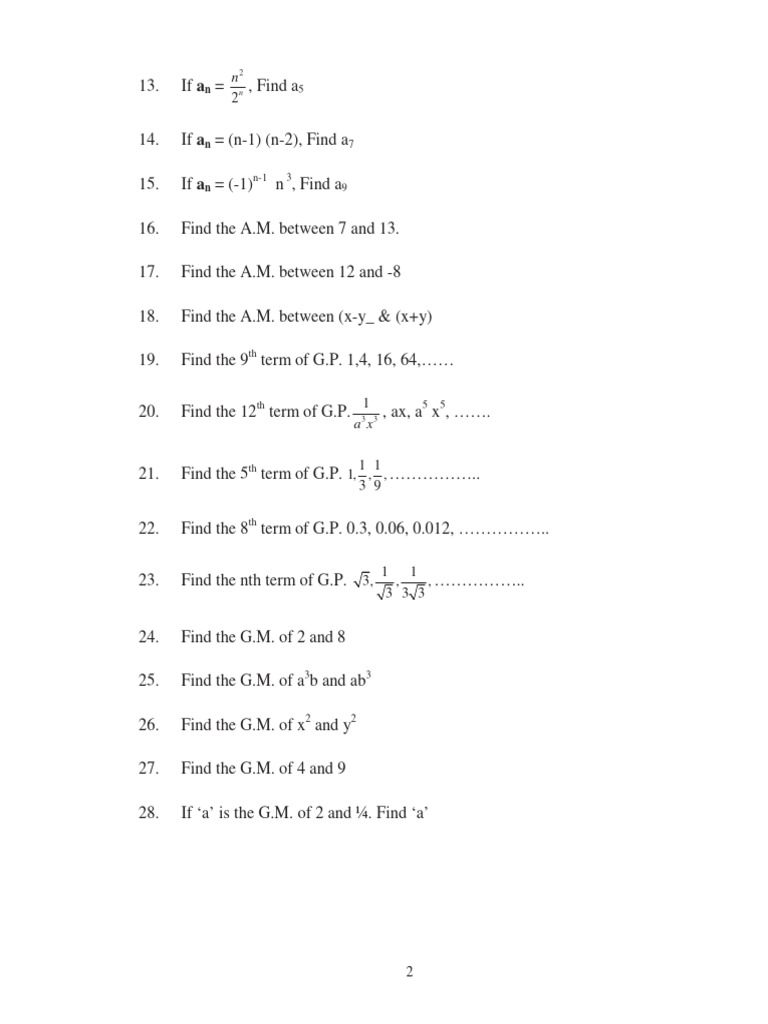 Arithmetic and Geometric Progression Problems | PDF | Number Theory ...