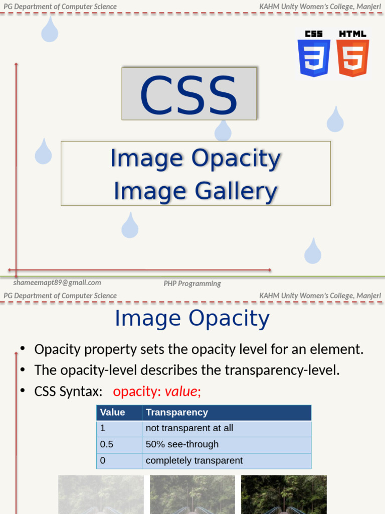 5. CSS - image opacity, image gallery | PDF | Php | Hypertext