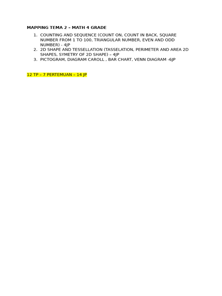 Mapping Tema 2 Math | PDF