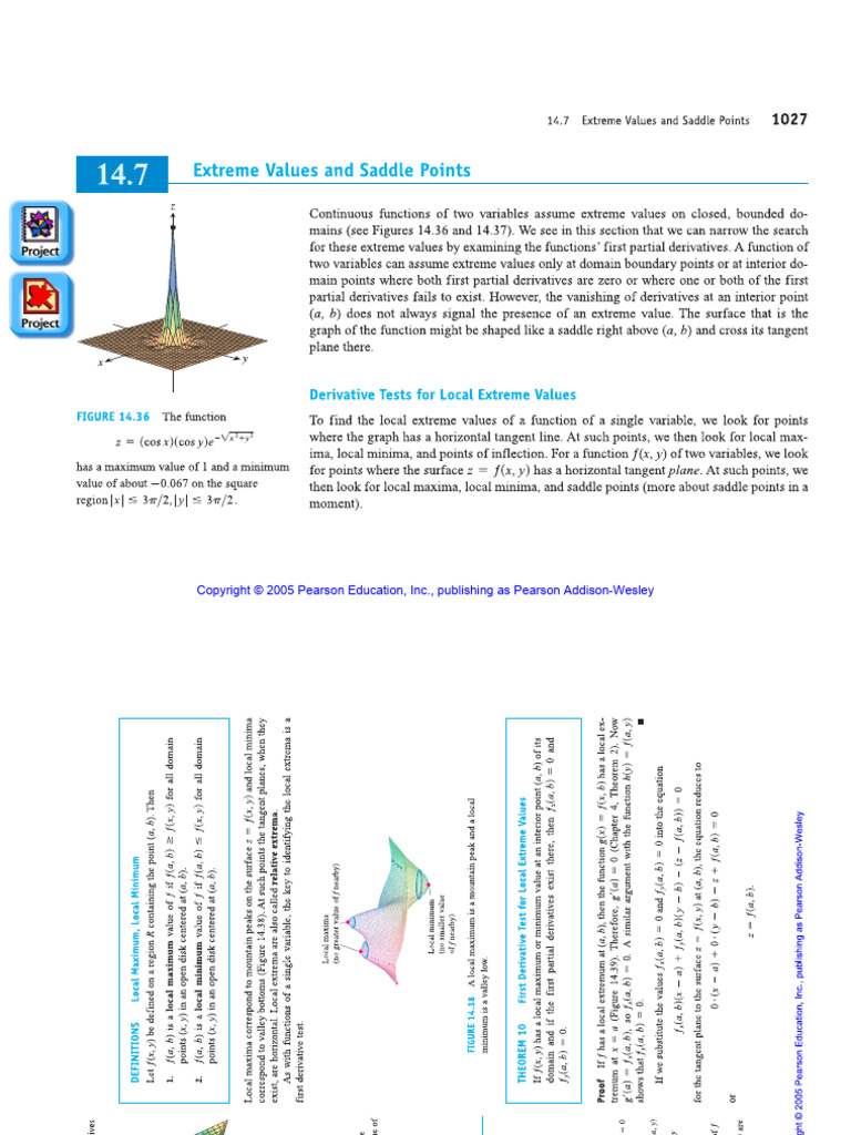 6b. Extreme Values and Saddle Points (Alternate) | PDF