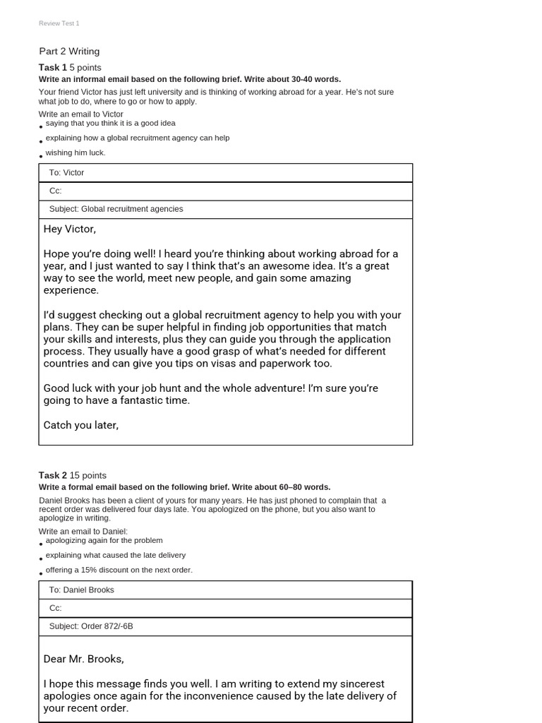 Writing Test Practice | PDF