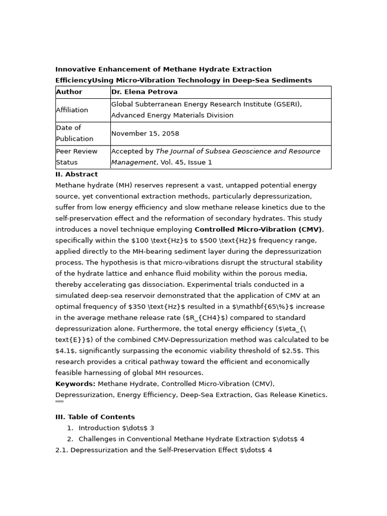 Micro-Vibration Boosts Methane Hydrate Extraction | PDF | Heat | Gases