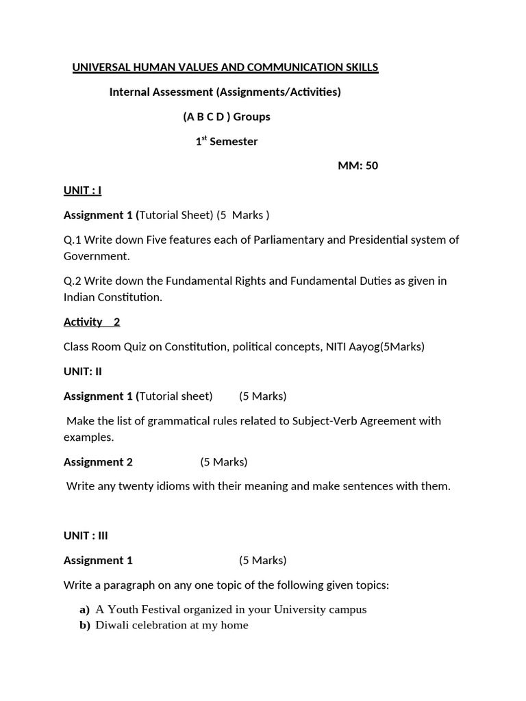 A B C D Internal Assessment (2) | PDF