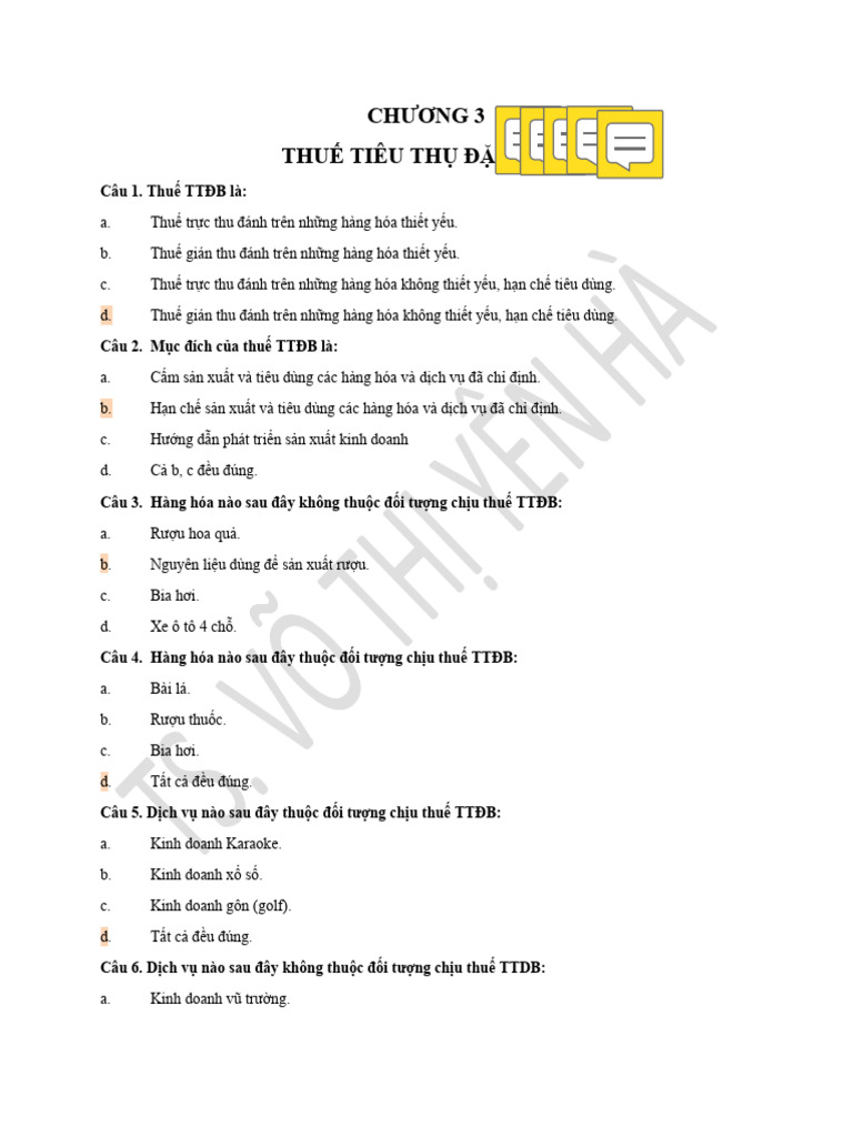 c3. Bài Tập Thuế Ttđb | PDF