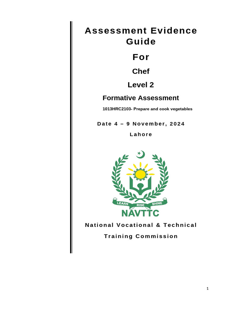 Assessment Pack Module 3 | PDF | Cooking | Vegetables