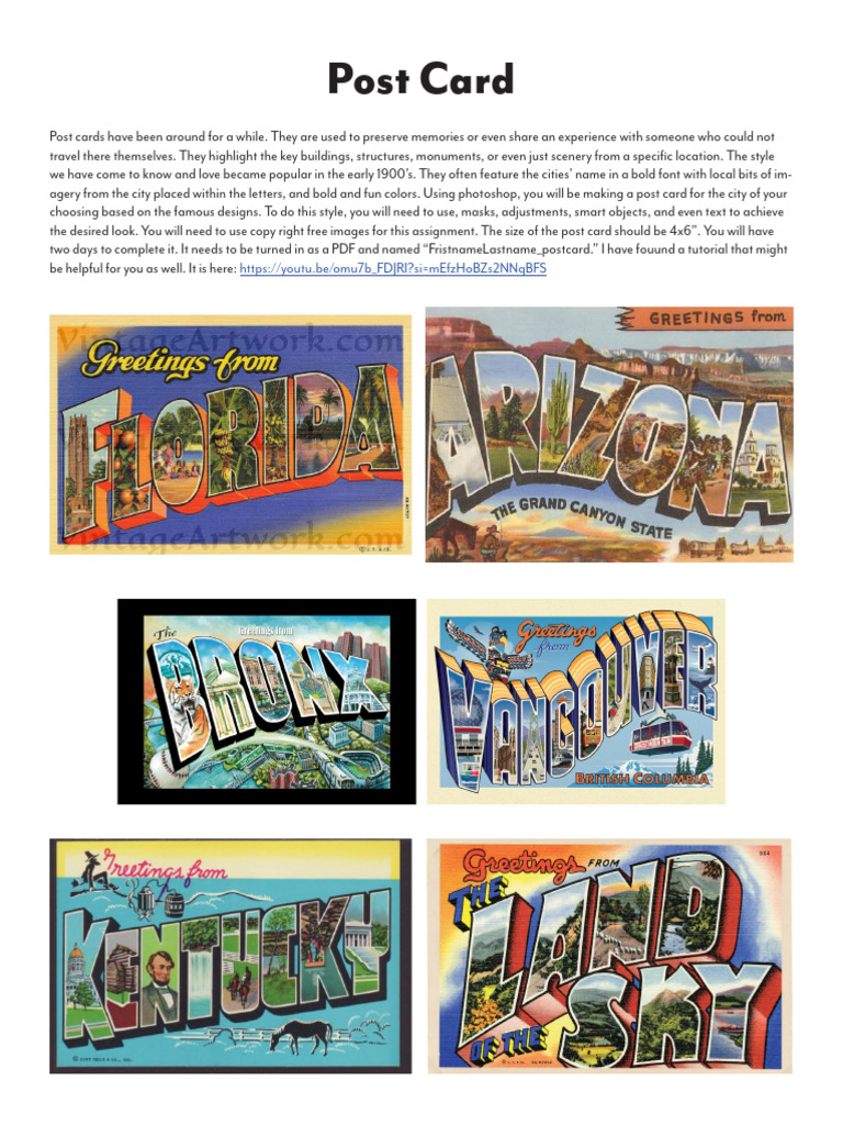 Create a Vintage Postcard Design | PDF