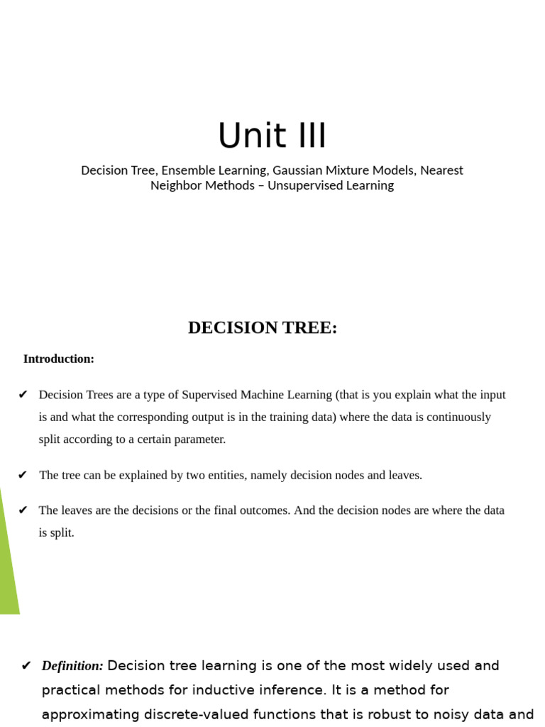 Unit III | PDF | Statistical Classification | Machine Learning