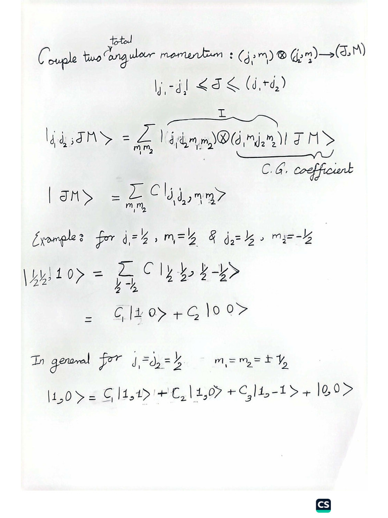 Coupling Two Total Angular Momentum | PDF