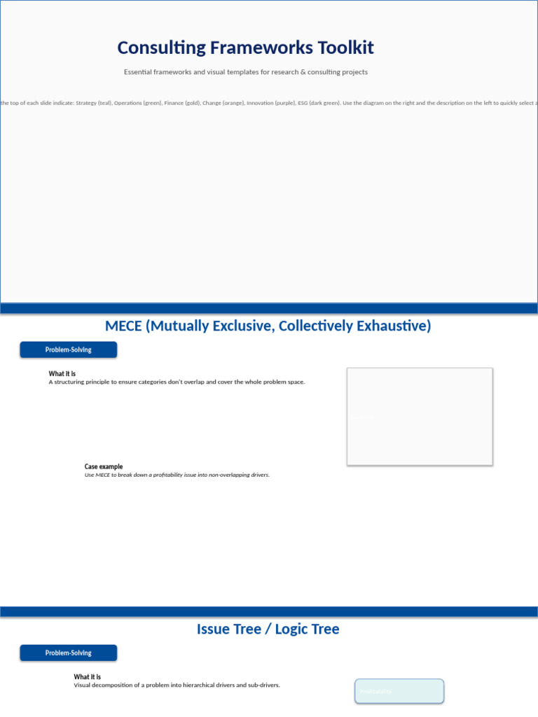 Consulting Frameworks Toolkit Overview | PDF | Business | Economies