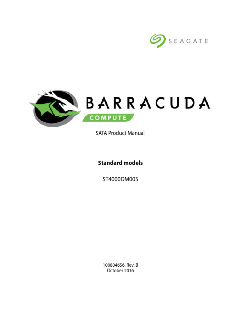 Seagate ST4000DM005 SATA Manual | PDF | Computer Science | Computer Data
