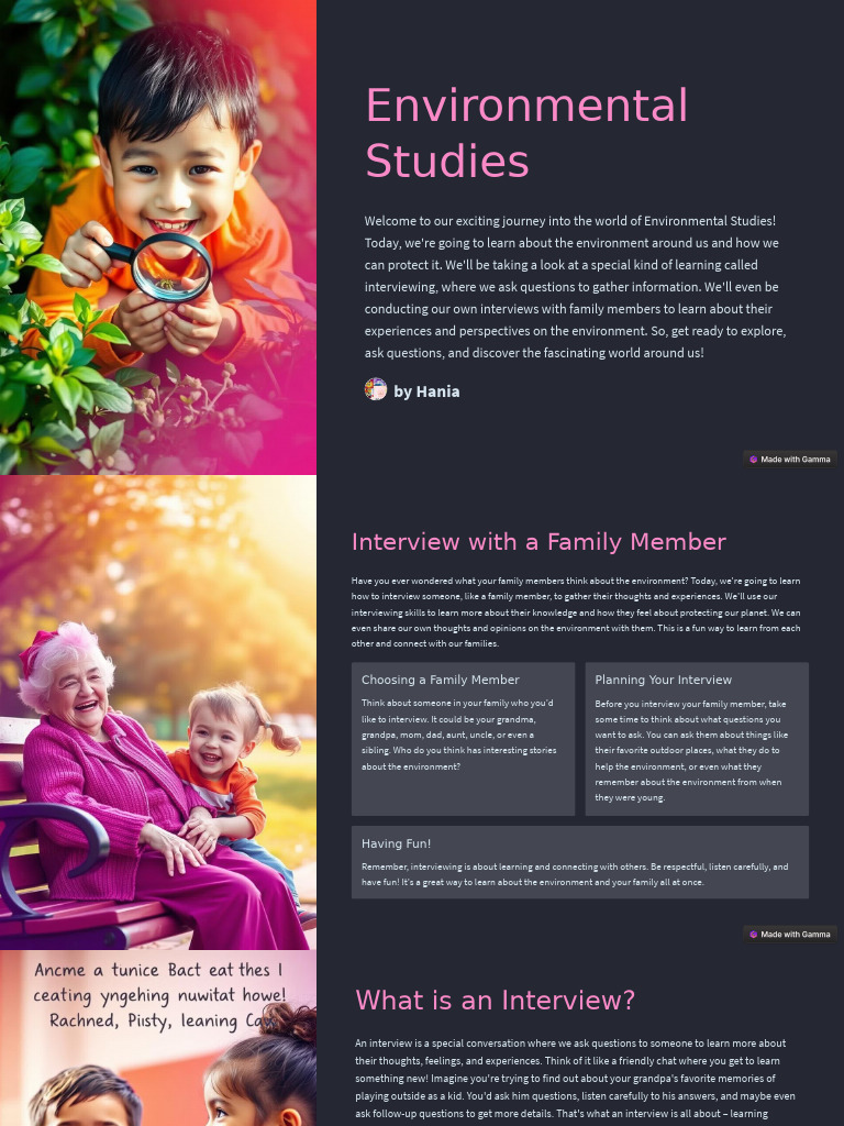 Family Interviews on Environmental Insights | PDF | Thought ...