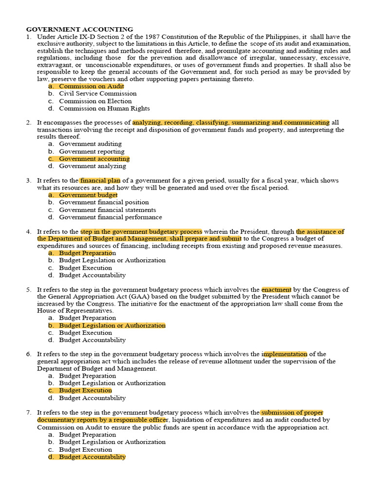 4.1 Government Accounting Manual Handout | PDF | Payroll Tax | Debits ...
