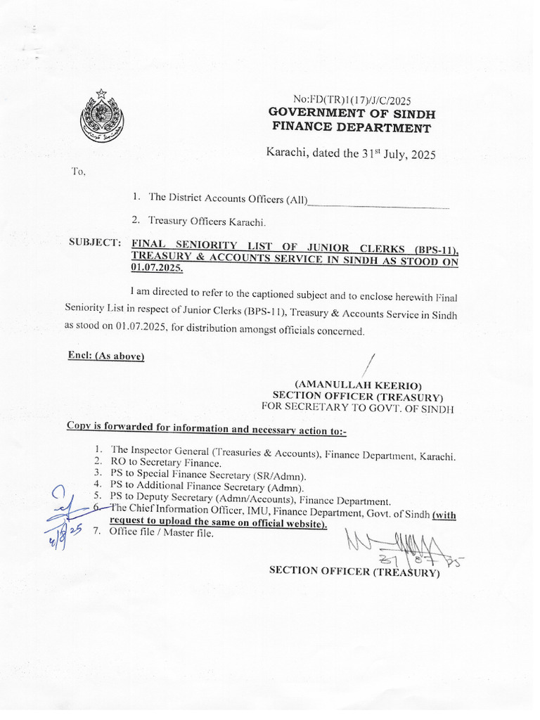 Seniority List of JCs | PDF
