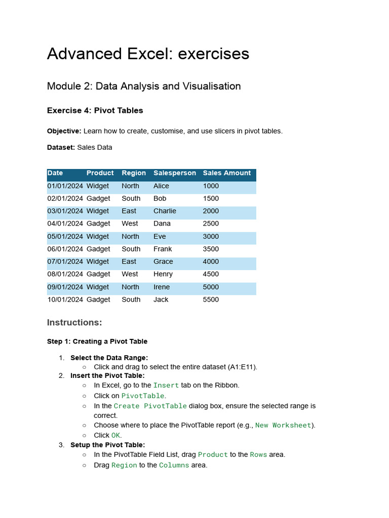 Advanced+Excel+Exercises +module+2 | PDF | Information Science | Computing