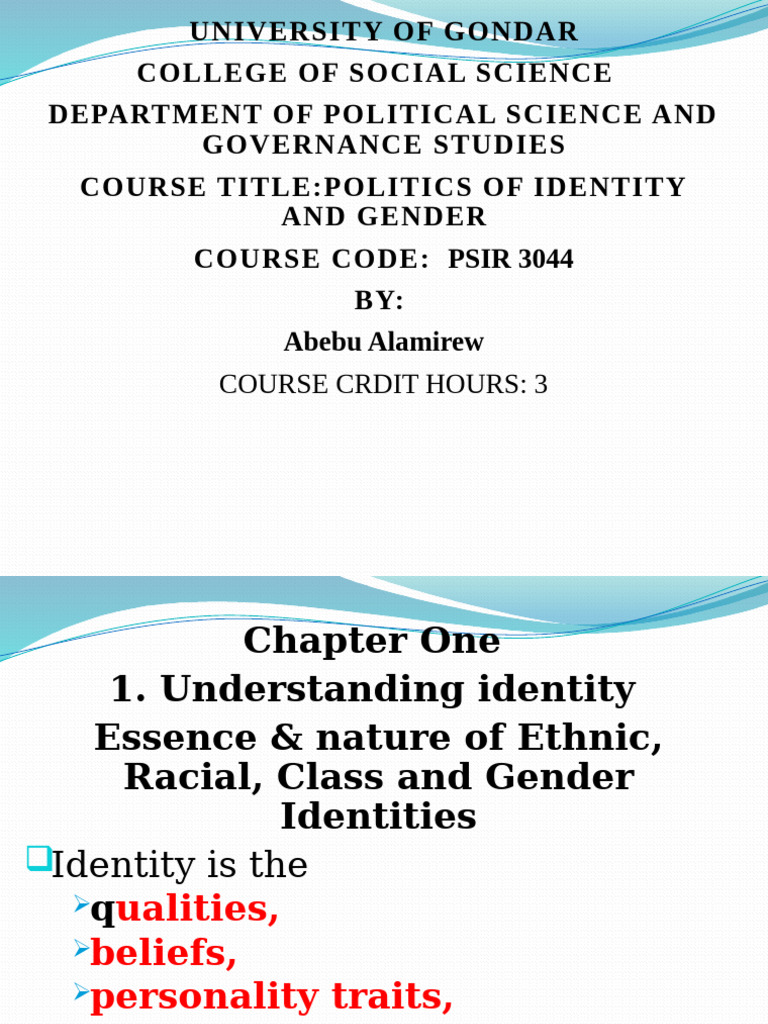 Identity Politics: Ethnicity, Class, Gender | PDF | Identity (Social ...