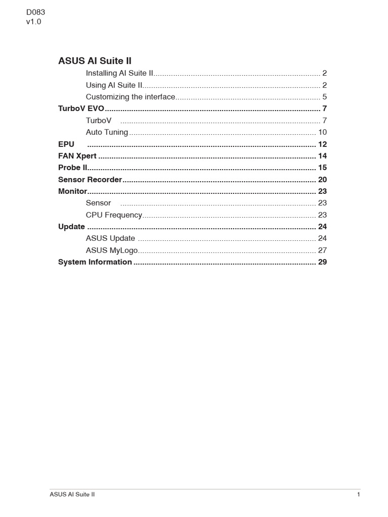 AI Suite II P8 Basic V1.0-E D083 | PDF | Bios | Window (Computing)