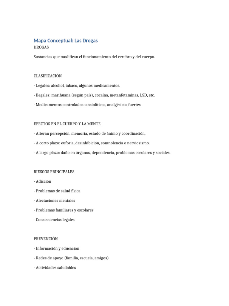 Mapa Conceptual Drogas | PDF