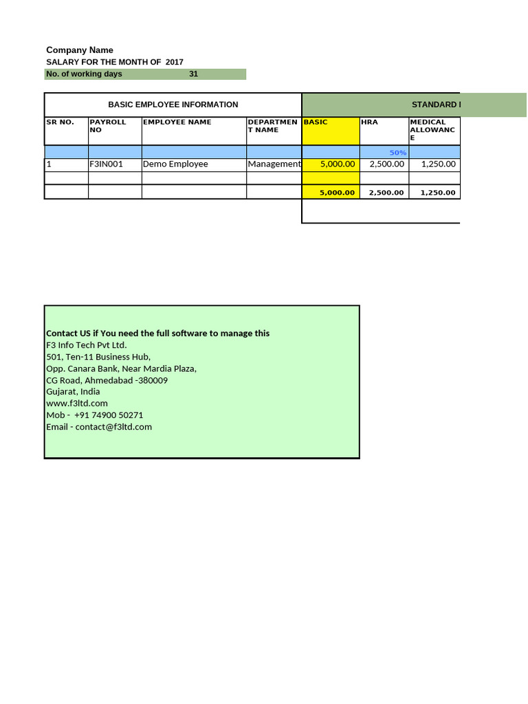 F3ltd-Payroll With Payslip Format | PDF | Payroll | Factor Income ...