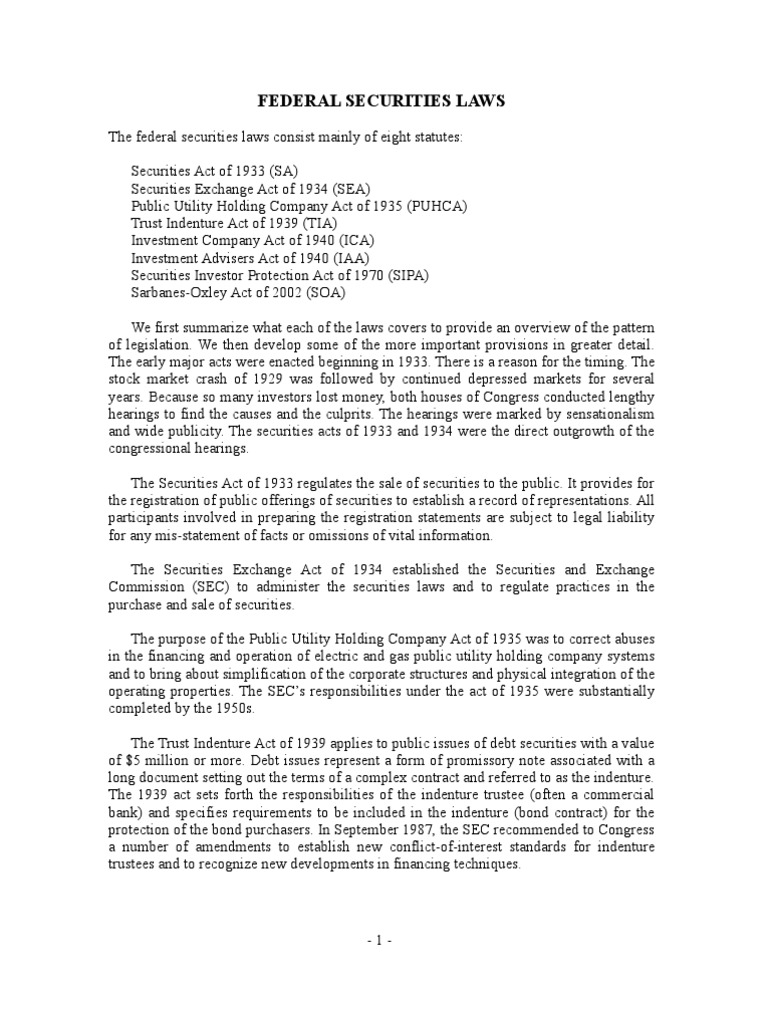 Federal Securities Laws-25 | Sec Rule 10b 5 | Insider Trading | Free 30 ...