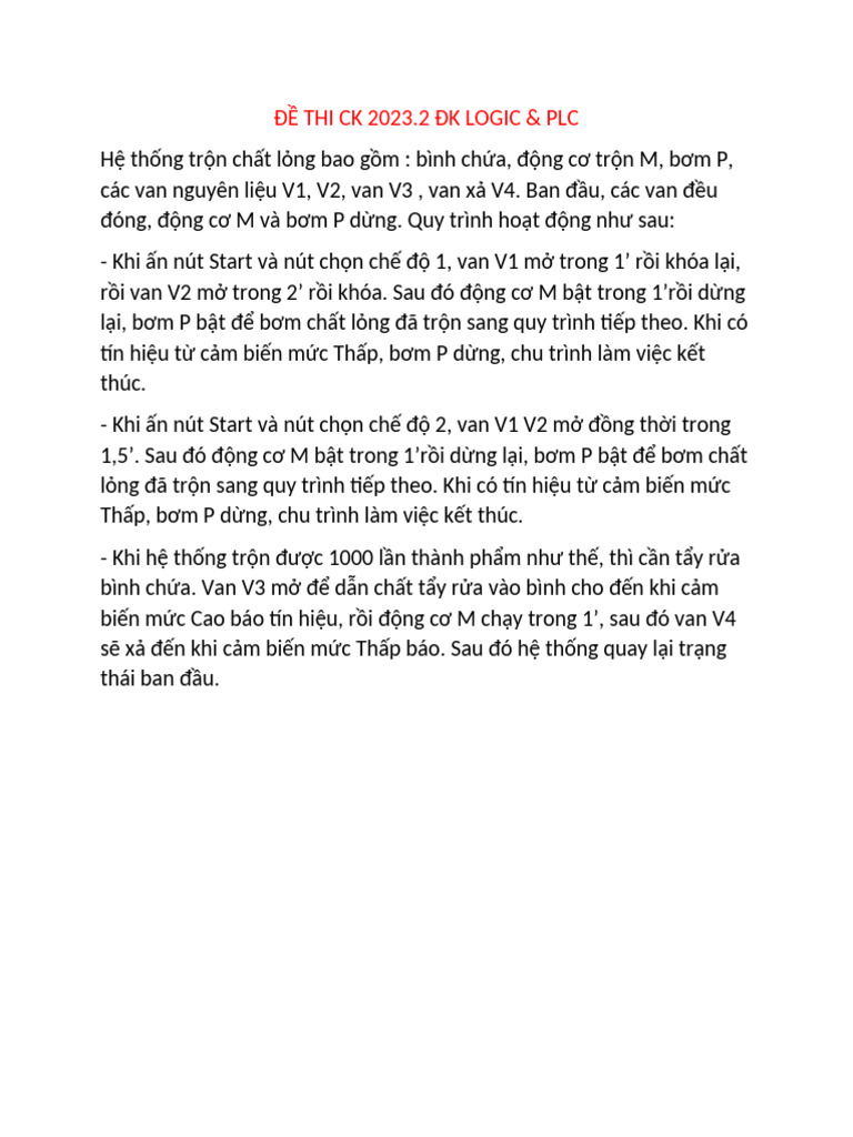 ĐỀ THI CK 2023.2 | PDF