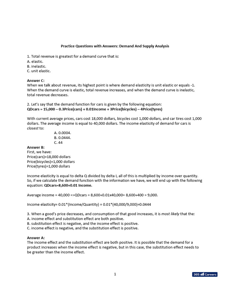 21 Economics Topics in Demand and Supply Analysis 275 ...