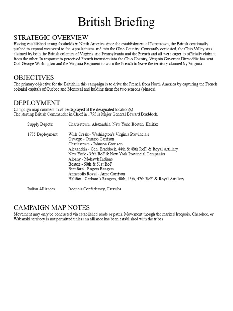 British Briefing | PDF | Military Operations | Conflicts