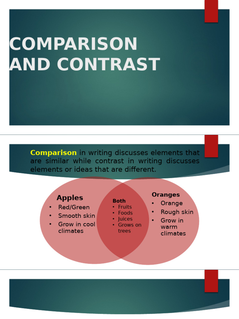 Comparison and Contrast | PDF