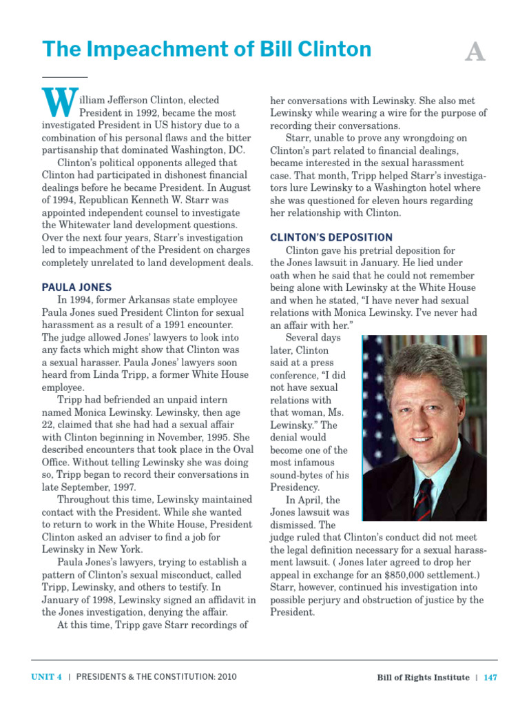 The Impeachment of Bill Clinton | PDF | Bill Clinton | American Government