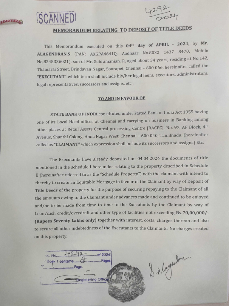 Modt To Sbi 70 Lac Sis Plot 20 | PDF