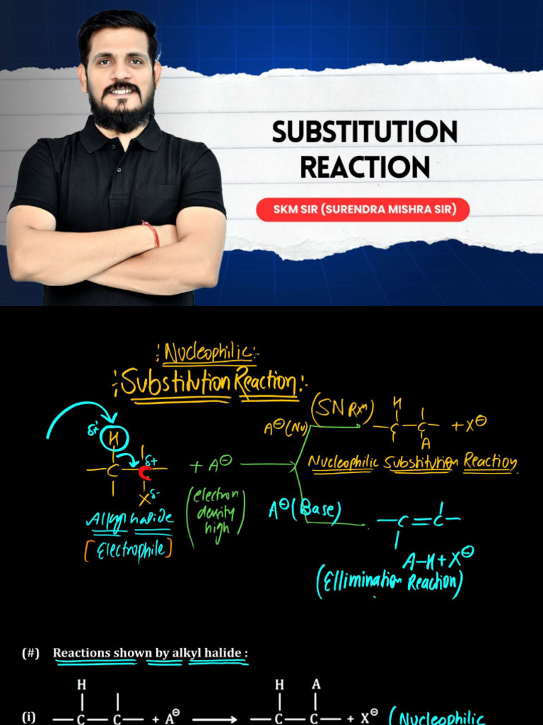 Substitution Reaction - L-01 (Class Notes) - Reactions Shown by Alkyl ...