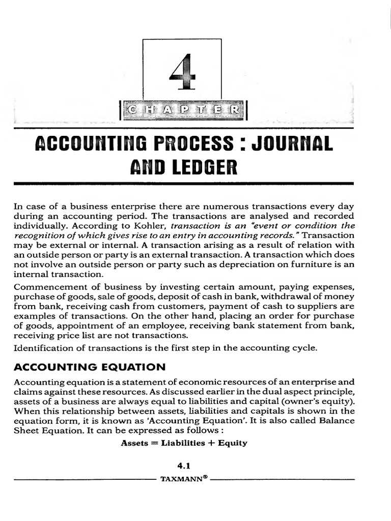 Accounting Process: Journal & Ledger Guide | PDF | Debits And Credits ...