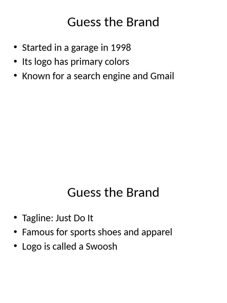 Brand Recognition Quiz: Guess the Logo | PDF