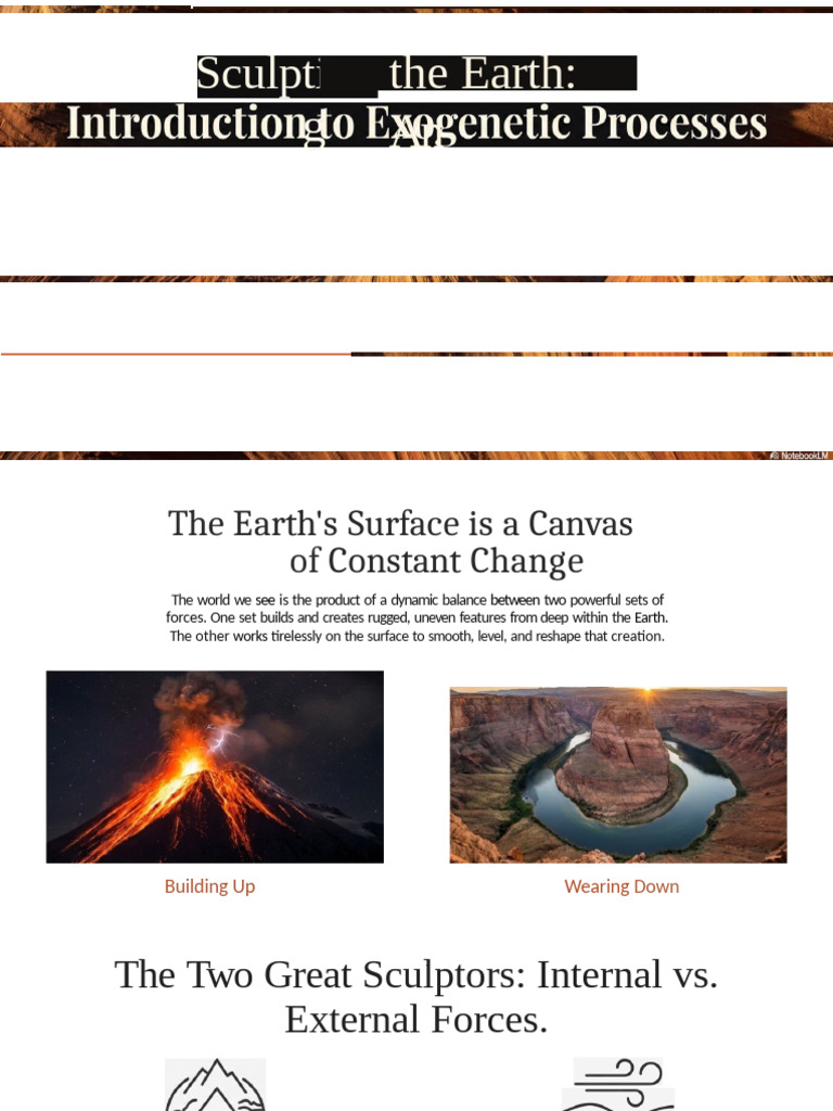 Earth Sculpting Forces | PDF | Weathering | Erosion