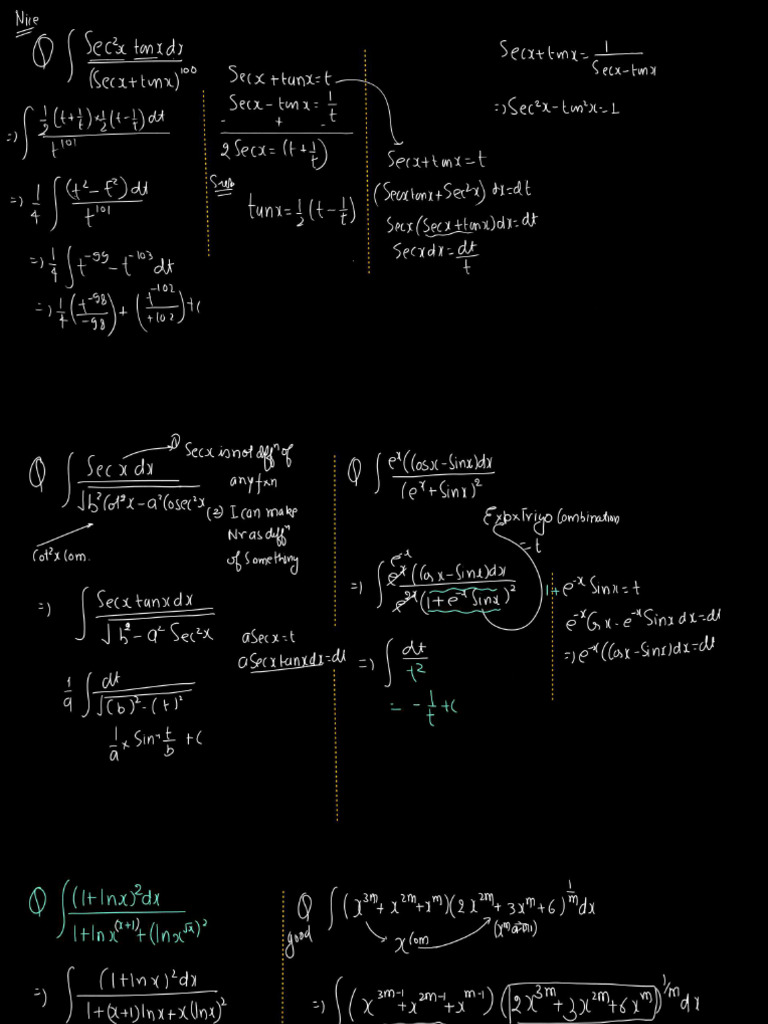 Indefinite Integration - L-06 (Class Notes) - Methods of Substitution | PDF