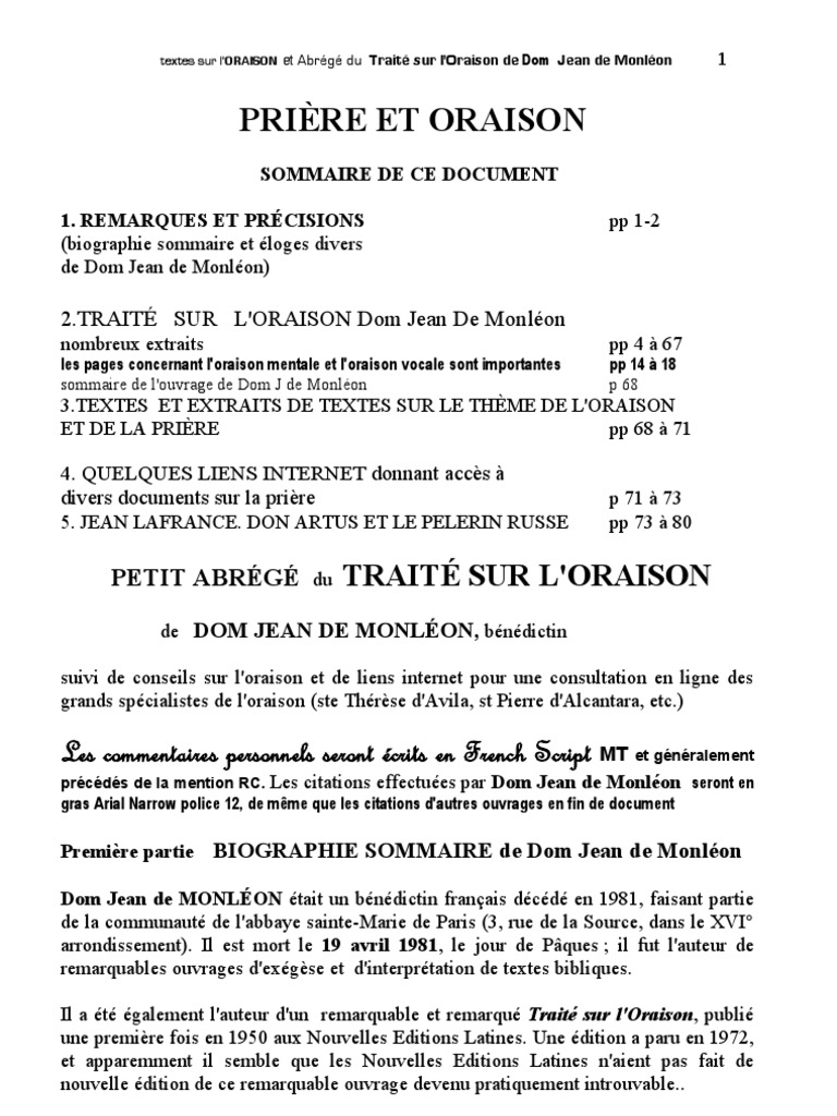 Priere Et Oraison | PDF | Thomas d'Aquin | Dieu