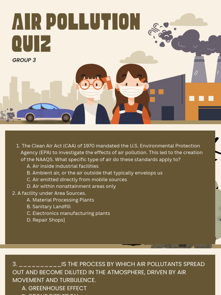 Pollution QUIZ | PDF | Air Pollution | Atmosphere Of Earth