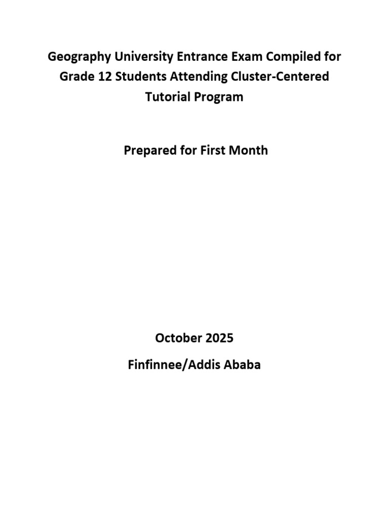 Grade 12 Geography Exam Questions | PDF | Mountains | Rift