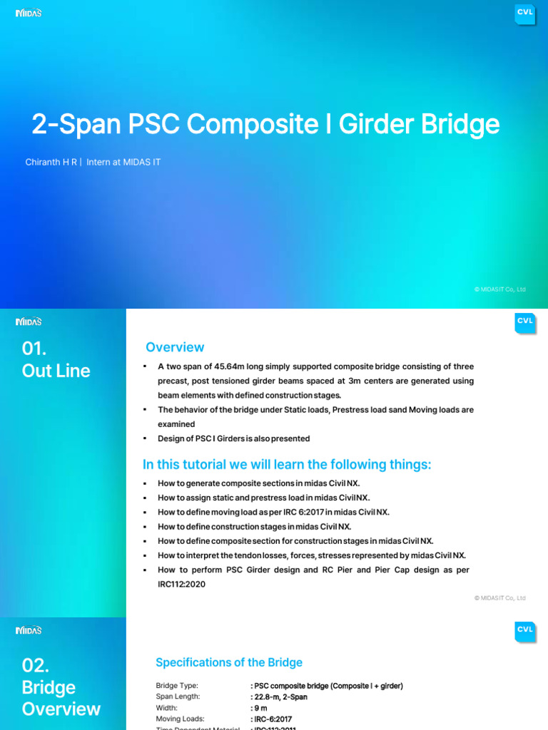 2-Span PSC Composite I Girder Bridge Guide | PDF | Prestressed Concrete ...